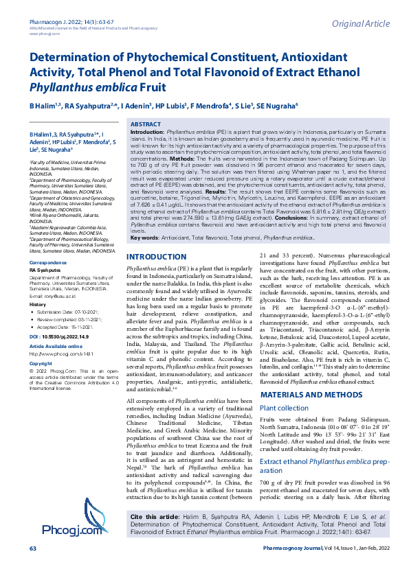 (PDF) Determination of Phytochemical Constituent, Antioxidant Activity, Total Phenol and Total ...