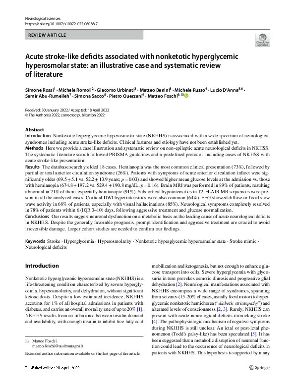 (PDF) Acute stroke-like deficits associated with nonketotic ...