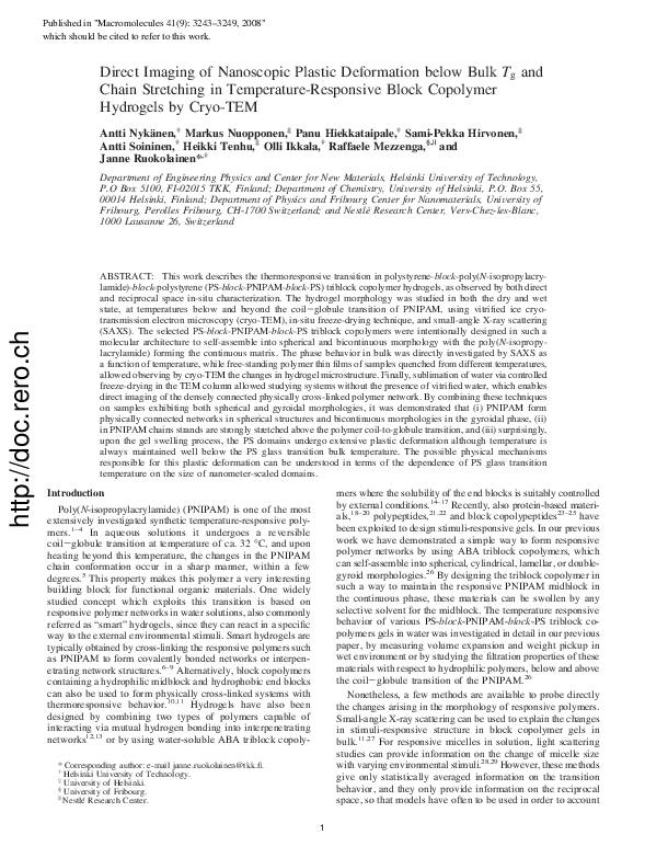 (PDF) Direct Imaging of Nanoscopic Plastic Deformation below Bulk Tg ...