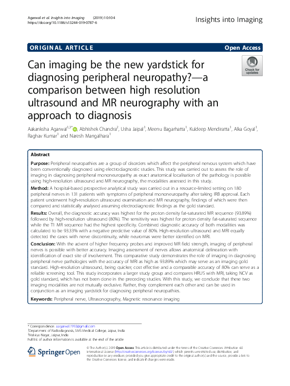 (PDF) Can imaging be the new yardstick for diagnosing peripheral ...