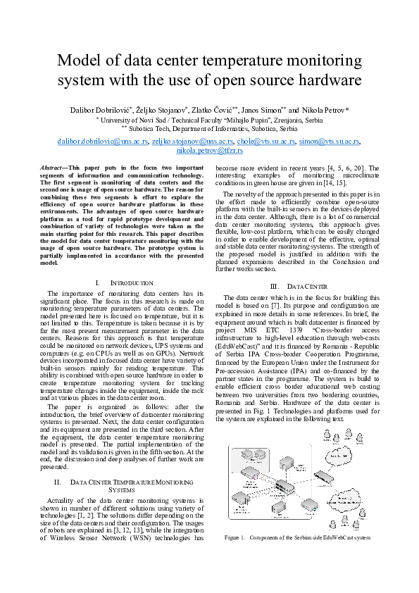 (PDF) Model of data center temperature monitoring system with the use ...