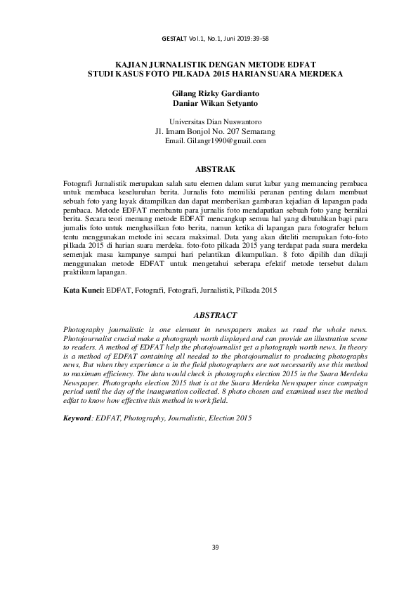 (PDF) Kajian Jurnalistik Dengan Metode Edfat Studi Kasus Foto Pilkada ...