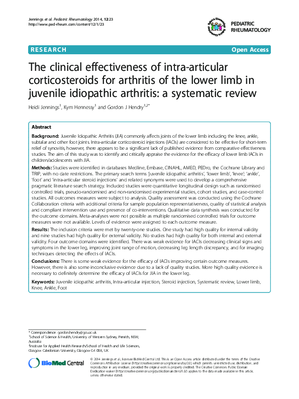 (PDF) The clinical effectiveness of intra-articular corticosteroids for ...