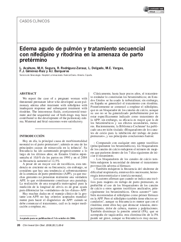 (PDF) Edema agudo de pulmón y tratamiento secuencial con nifedipino y ...