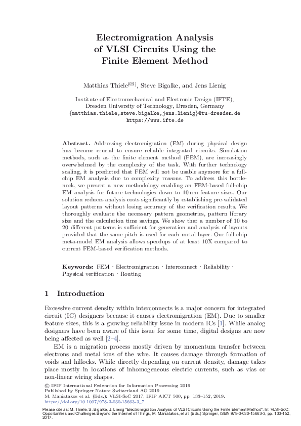(PDF) Electromigration Analysis of VLSI Circuits Using the Finite Element Method