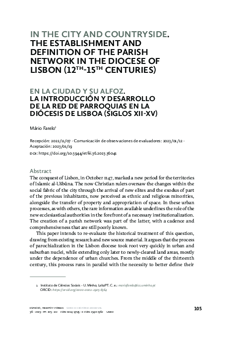 (PDF) «In the City and Countryside. The Establishment and Definition of ...