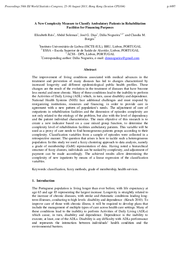 (PDF) A New Complexity Measure to Classify Ambulatory Patients in ...