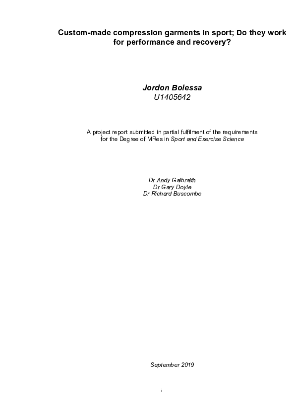 (PDF) Custom-Made Compression Garments in Sport: Do They Work for ...