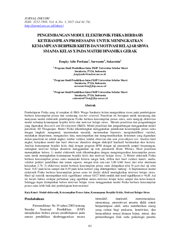 (PDF) Pengembangan Modul Elektronik Fisika Berbasis Keterampilan Proses ...