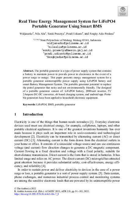 (PDF) Real Time Energy Management System for LiFePO4 Portable Generator ...