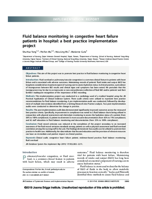 (PDF) Fluid balance monitoring in congestive heart failure patients in ...