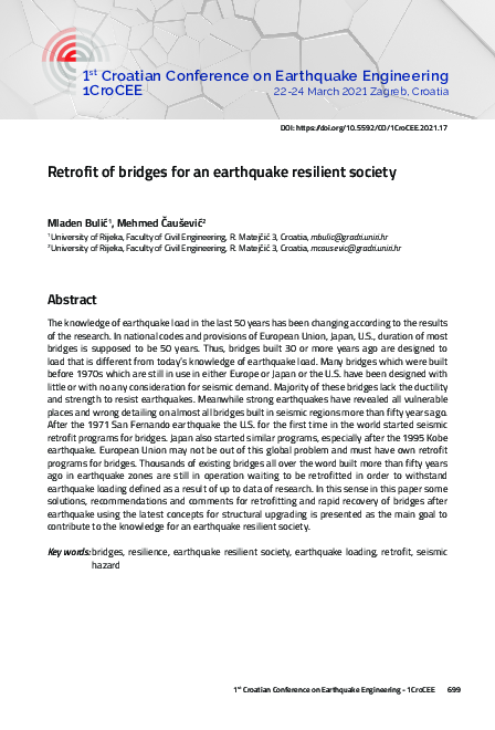(PDF) Retrofit of Bridges for an Earthquake Resilient Society