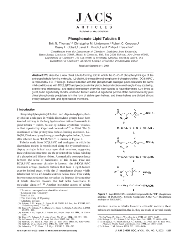 (PDF) Phosphonate Lipid Tubules II
