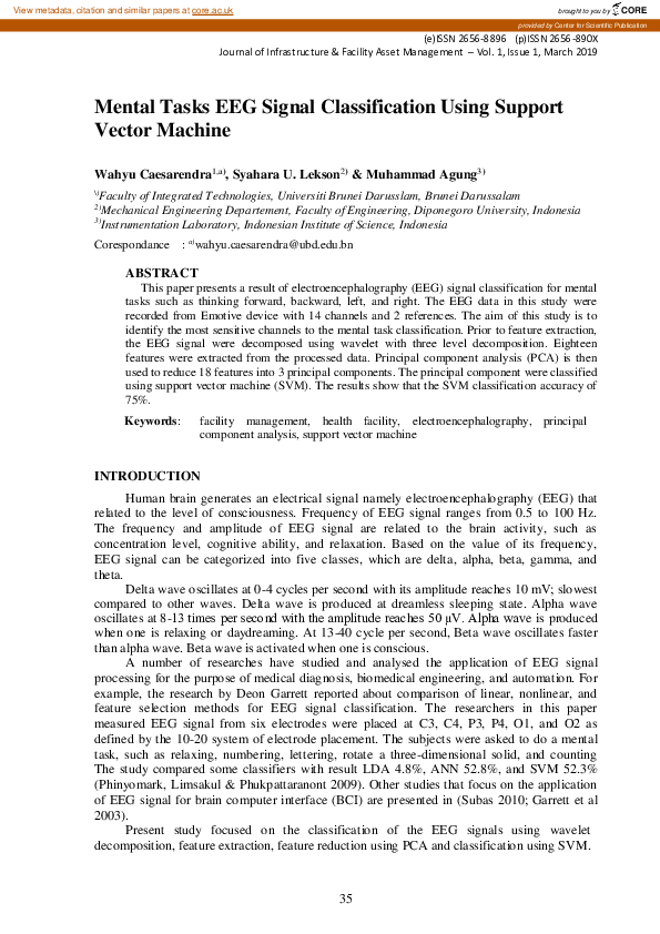(PDF) Mental Tasks EEG Signal Classification Using Support Vector Machine