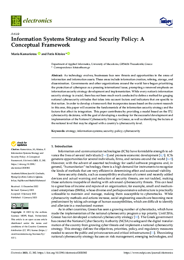 (PDF) Information Systems Strategy and Security Policy: A Conceptual Framework