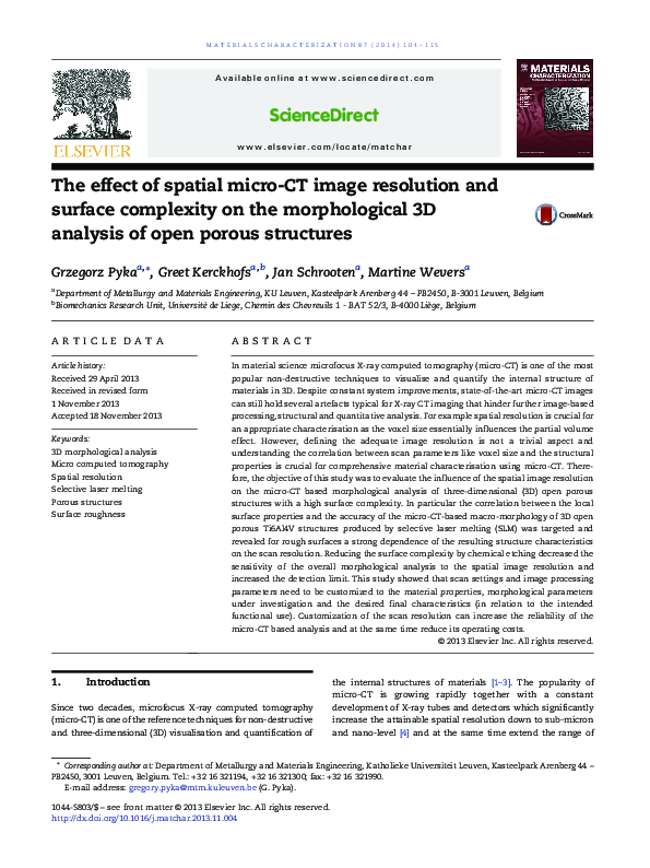 (PDF) The effect of spatial micro-CT image resolution and surface complexity on the ...