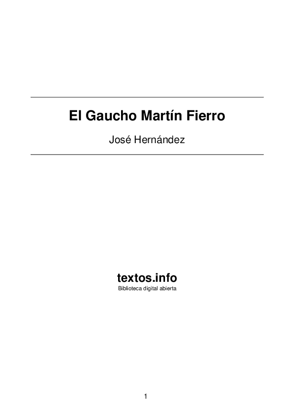 (PDF) El Gaucho Martin Fierro