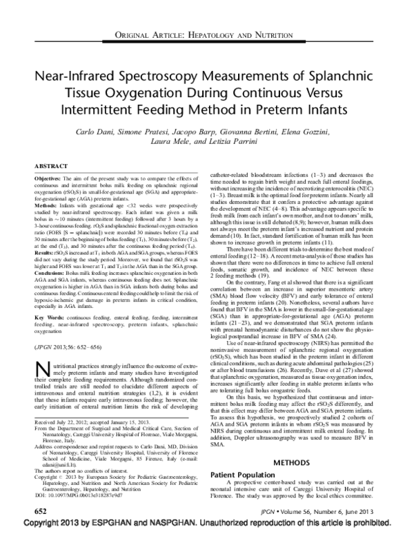 (PDF) Near-Infrared Spectroscopy Measurements of Splanchnic Tissue Oxygenation During Continuous ...