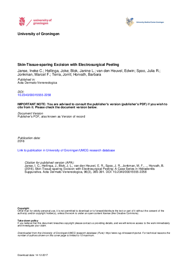 (PDF) Skin‐Tissue‐sparing Excision with Electrosurgical Peeling ( STEEP ...