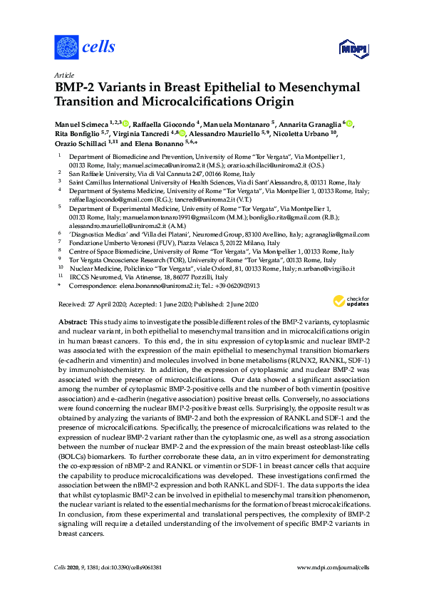 (PDF) BMP-2 Variants in Breast Epithelial to Mesenchymal Transition and ...