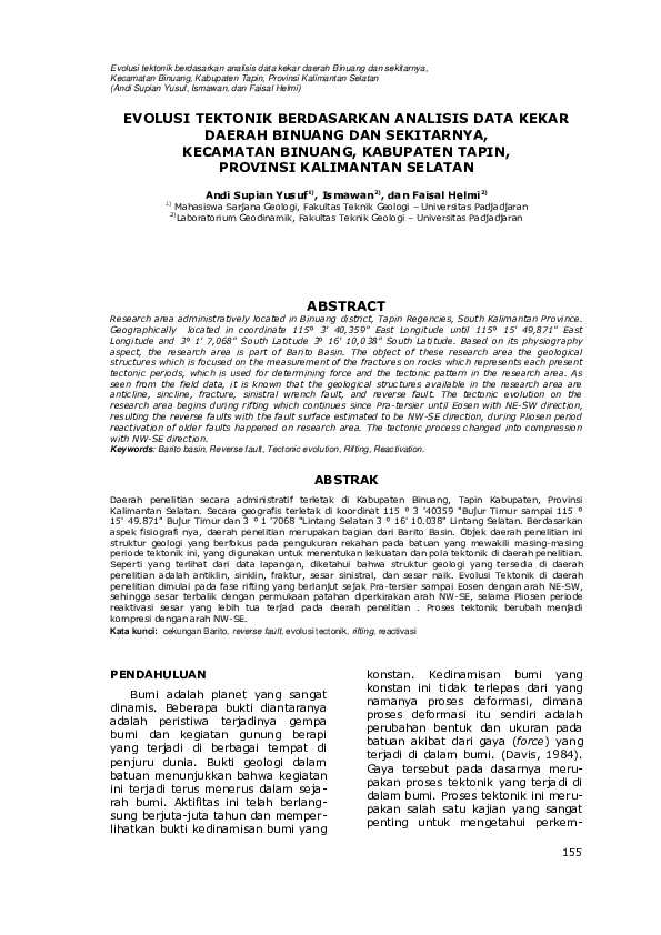 (PDF) Evolusi tektonik berdasarkan analisis data kekar daerah EVOLUSI ...