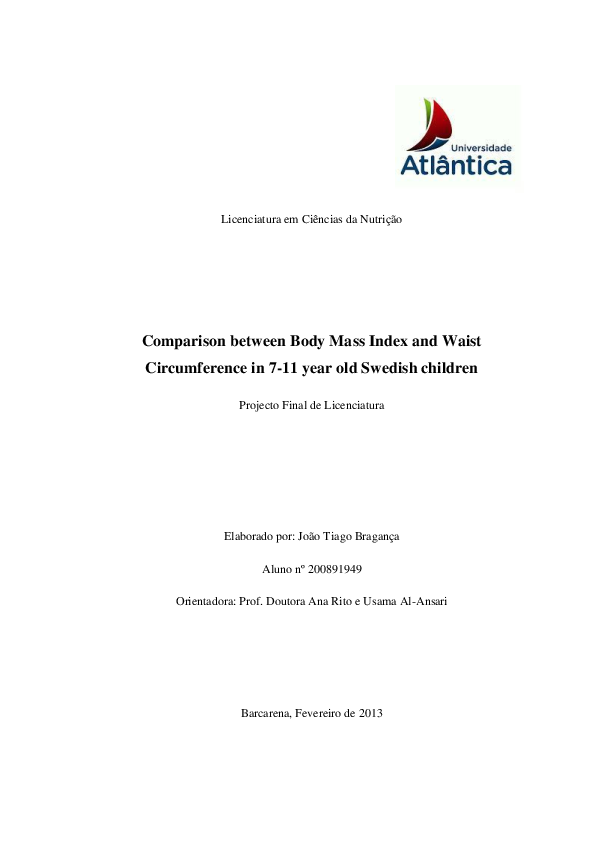 (PDF) Comparison between Body Mass Index and Waist Circumference in 7 ...