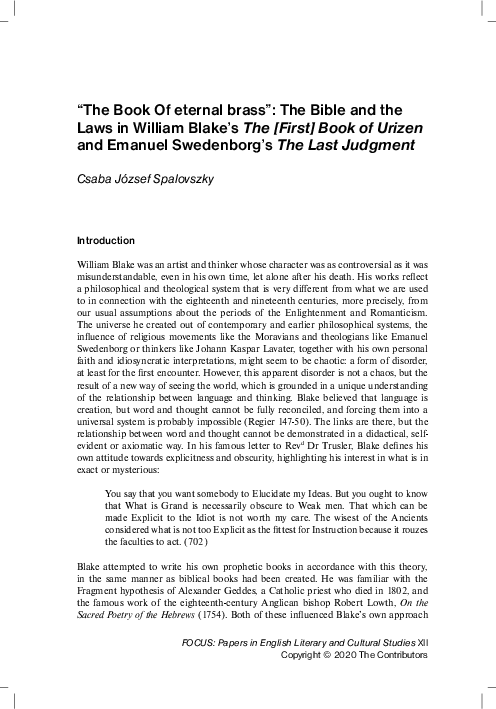 (PDF) “The Book Of eternal brass”: The Bible and the Laws in William ...