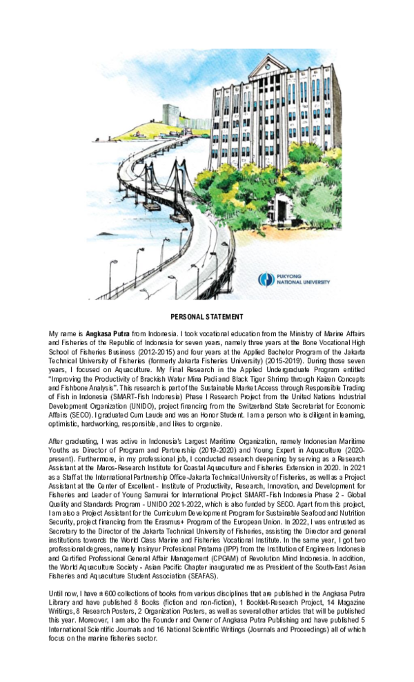 (PDF) [PKNU] Personal Statement & Study Plan by Angkasa Putra & Sarifah ...