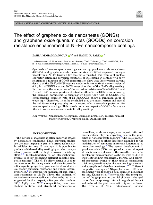 (PDF) The effect of graphene oxide nanosheets (GONSs) and graphene ...