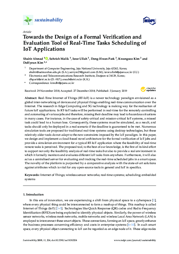 (PDF) Towards the Design of a Formal Verification and Evaluation Tool of Real-Time Tasks ...