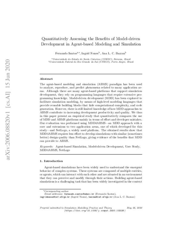 (PDF) Quantitatively assessing the benefits of model-driven development in agent-based modeling ...