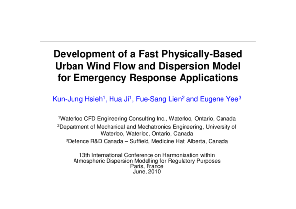(PDF) Development of a Fast Physically-Based Urban Wind Flow and ...