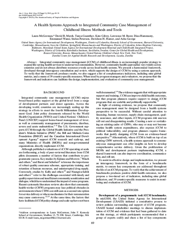 (PDF) A Health Systems Approach to Integrated Community Case Management ...