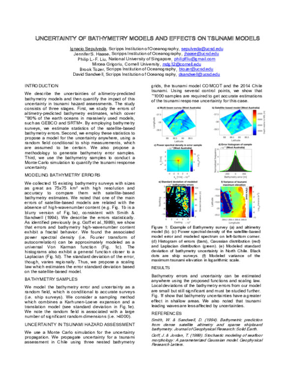 (PDF) Uncertainty of Bathymetry Models and Effect on Tsunami Models