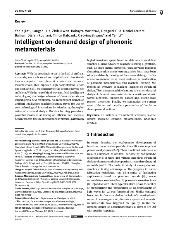 (PDF) Intelligent on-demand design of phononic metamaterials