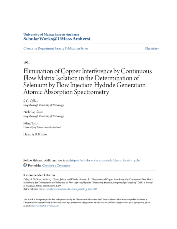 (PDF) Elimination of copper interference by continuous flow matrix ...