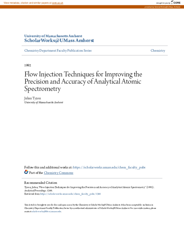 (PDF) Flow injection techniques for improving the precision and ...