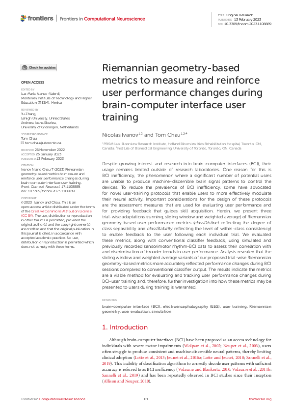(PDF) Riemannian geometry-based metrics to measure and reinforce user performance changes during ...