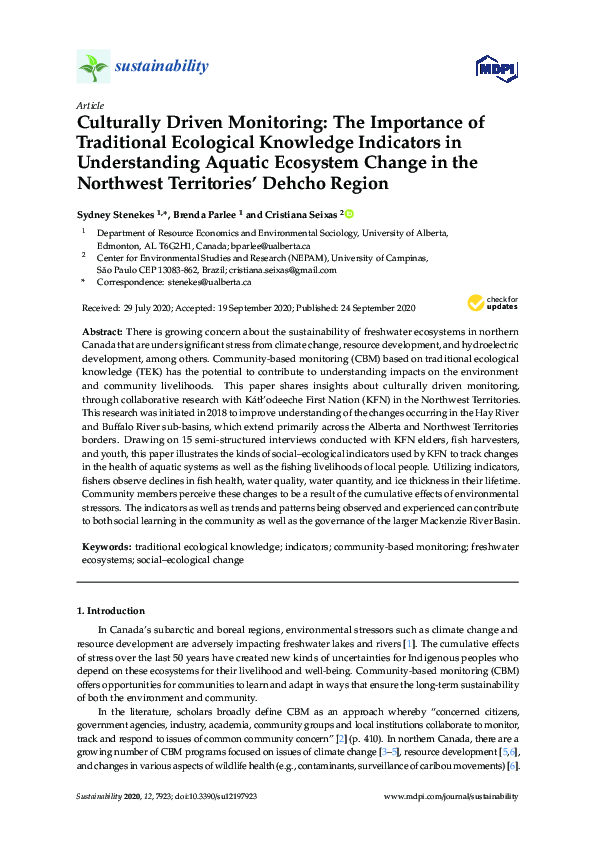 (PDF) Culturally Driven Monitoring: The Importance of Traditional ...