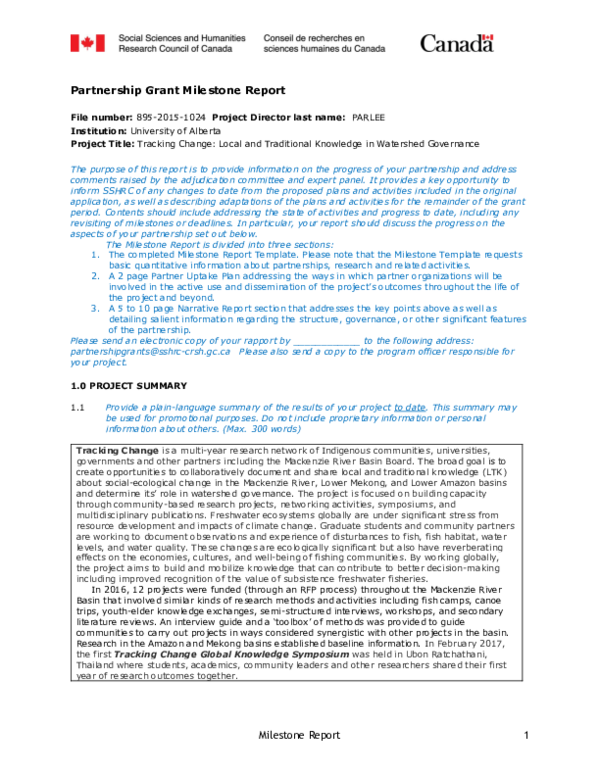 (PDF) Milestone Report 2017: Tracking Change