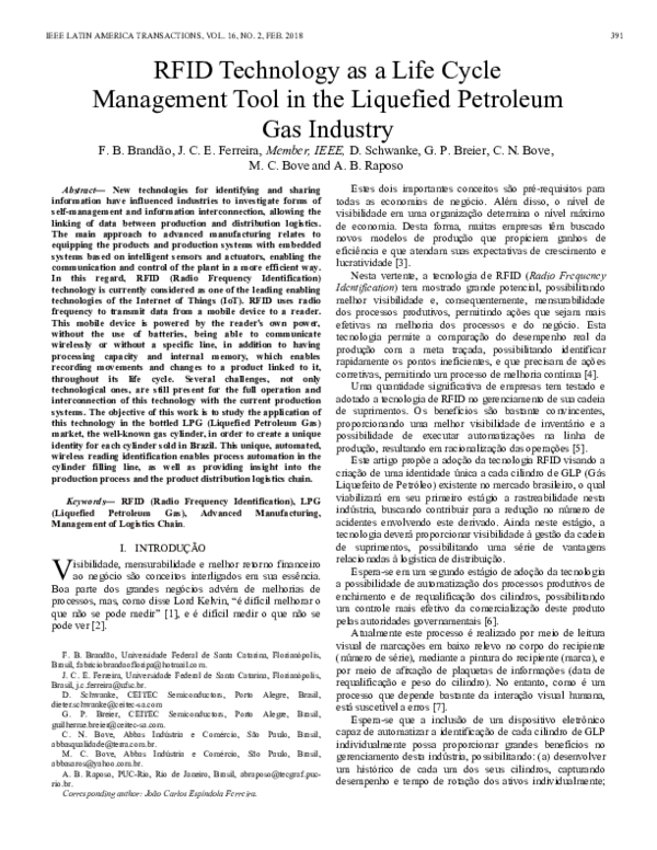 (PDF) RFID Technology as a Life Cycle Management Tool in the Liquefied ...