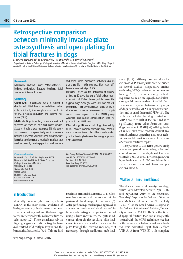 (PDF) Retrospective comparison between minimally invasive plate osteosynthesis and open plating ...
