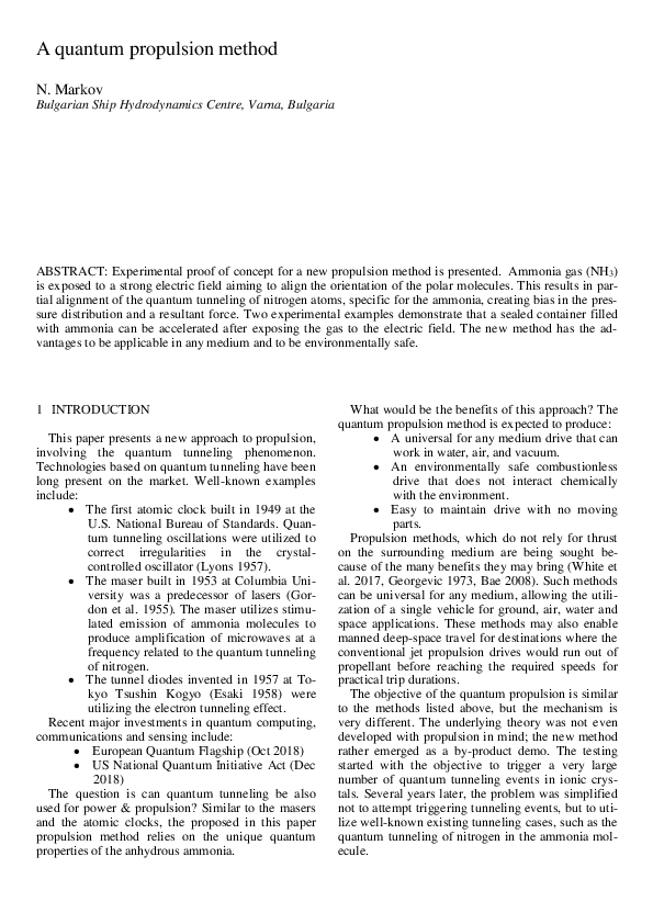 (PDF) A quantum propulsion method