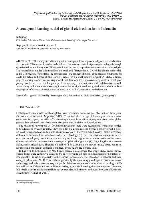 (PDF) A conceptual learning model of global civic education in Indonesia