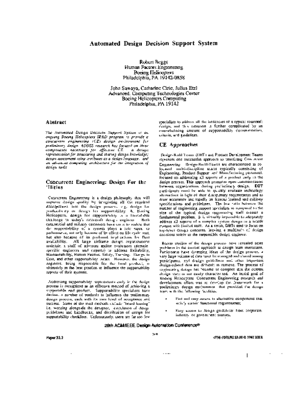 Pdf Automated Design Decision Support System