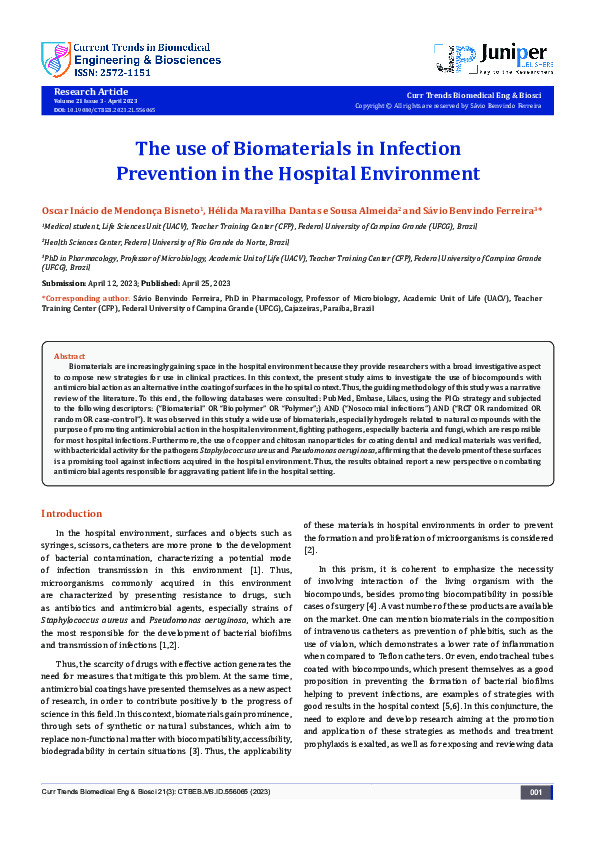 (PDF) The use of Biomaterials in Infection Prevention in the Hospital ...