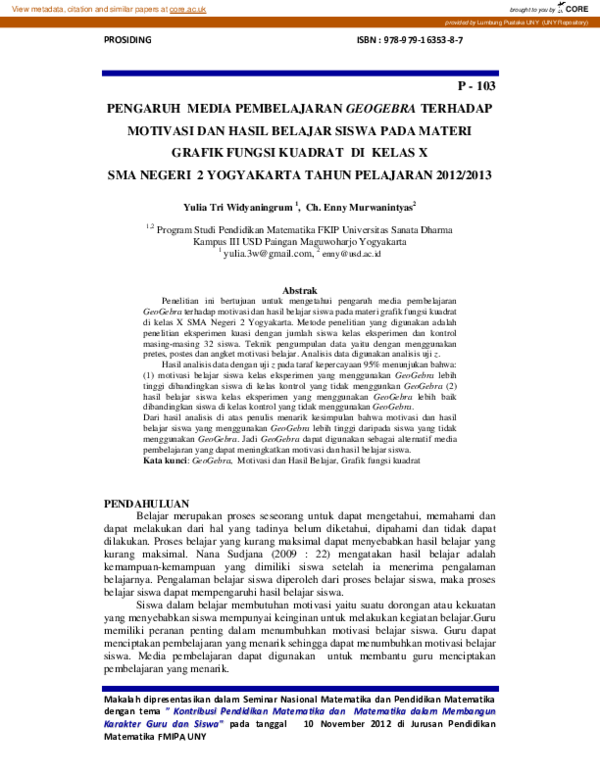 (PDF) Pengaruh Media Pembelajaran Geogebra Terhadap Motivasi Dan Hasil Belajar Siswa Pada Materi ...