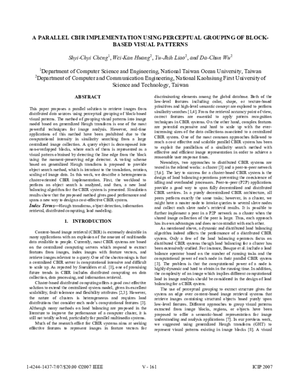 (PDF) A Parallel CBIR Implementation using Perceptual Grouping of Block-Based Visual Patterns