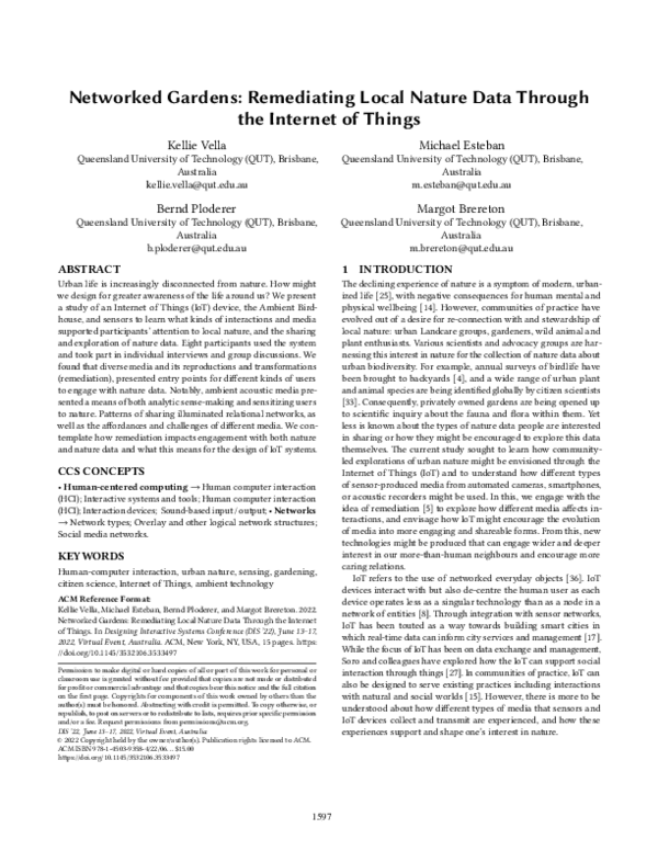 (PDF) Networked Gardens: Remediating Local Nature Data Through the ...