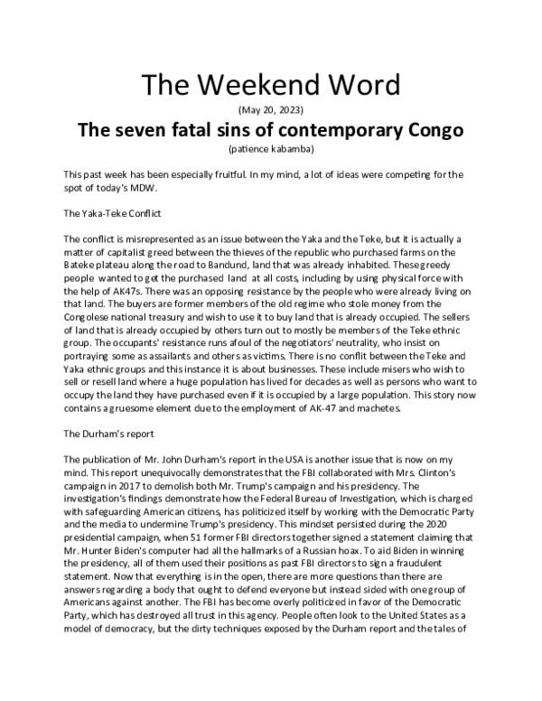 (DOC) The Weekend Word